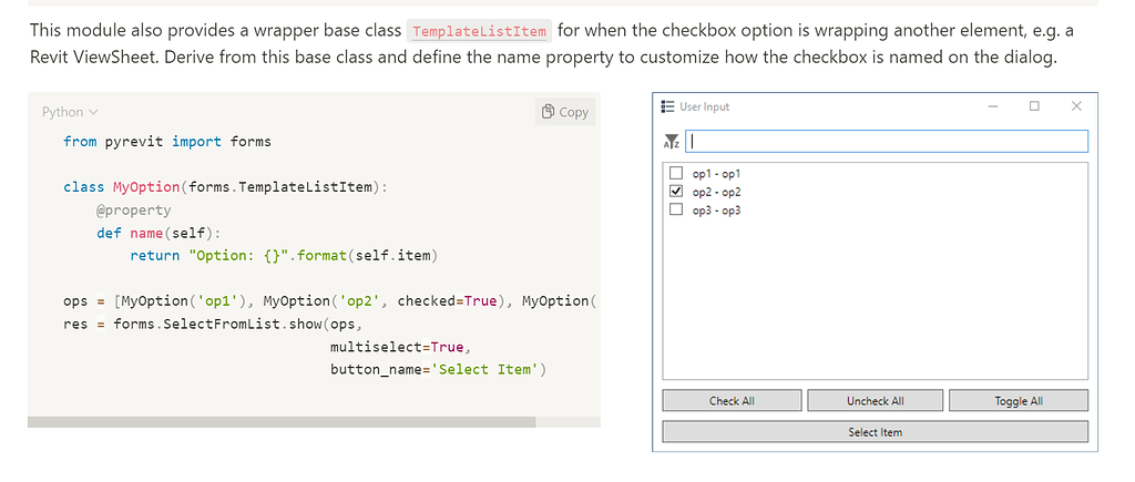 SelectFromList / Select Sheet - preselected items - Tools - pyRevit Forums