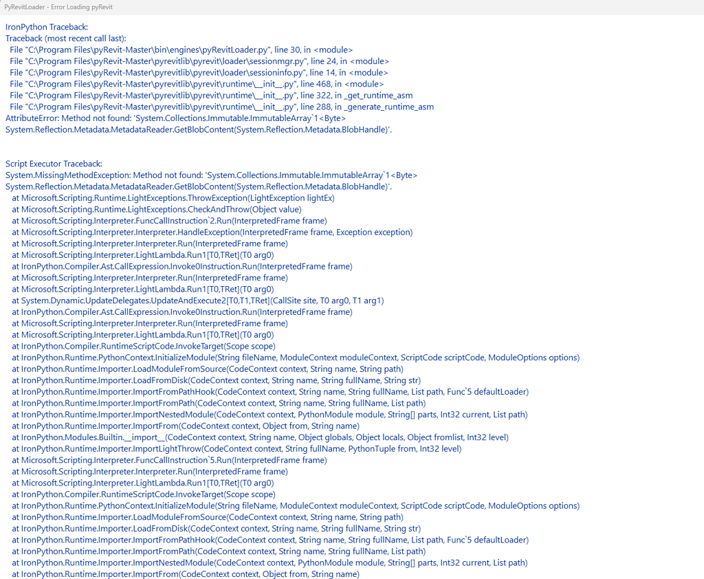 PyRevit not loading correctly - Runtime - pyRevit Forums