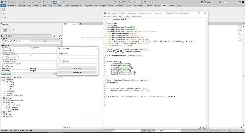 Make a message appears on button click - Revit API - pyRevit Forums