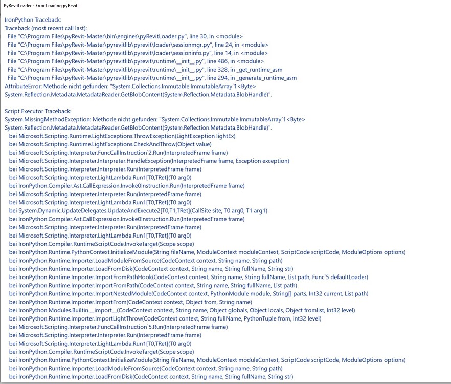 PyRevitLoader IronPythonTraceback - Tools - pyRevit Forums