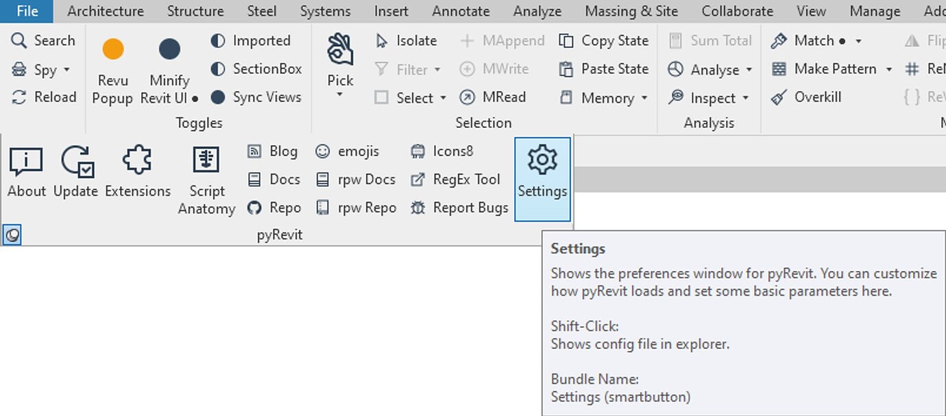Pyrevit Settings Panel Tab Tools Pyrevit Forums 