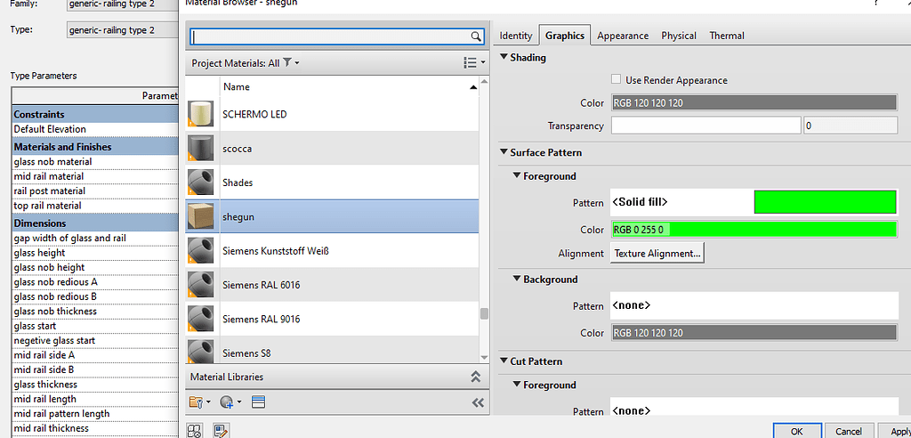 Material graphics color and pattern - Revit API - pyRevit Forums